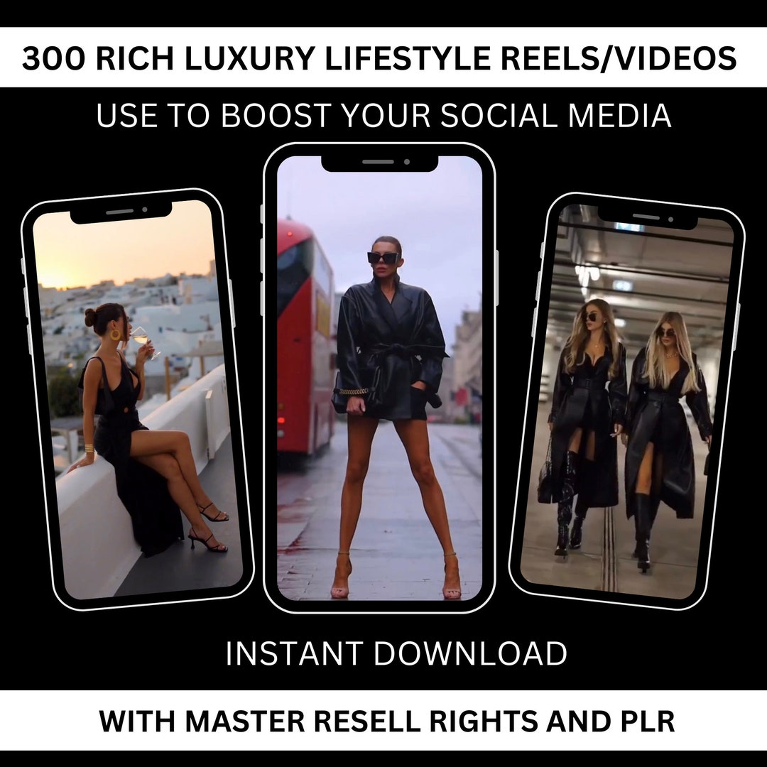 MRR & PLR 300+ Rich Luxury Women Faceless Stock Video Reels for Social Media, Instagram, Tiktok ...