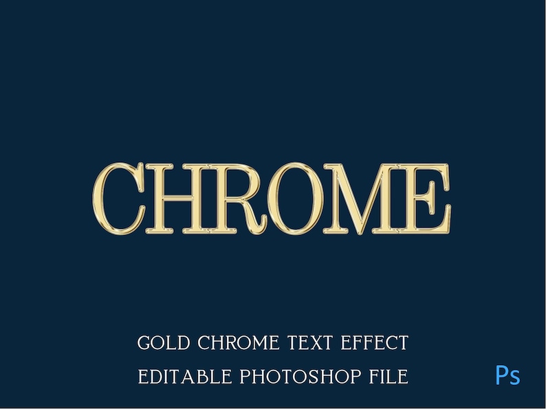 Gold Text Effect Photoshop, Editable Gold Chrome Text, Shiny Gold ...