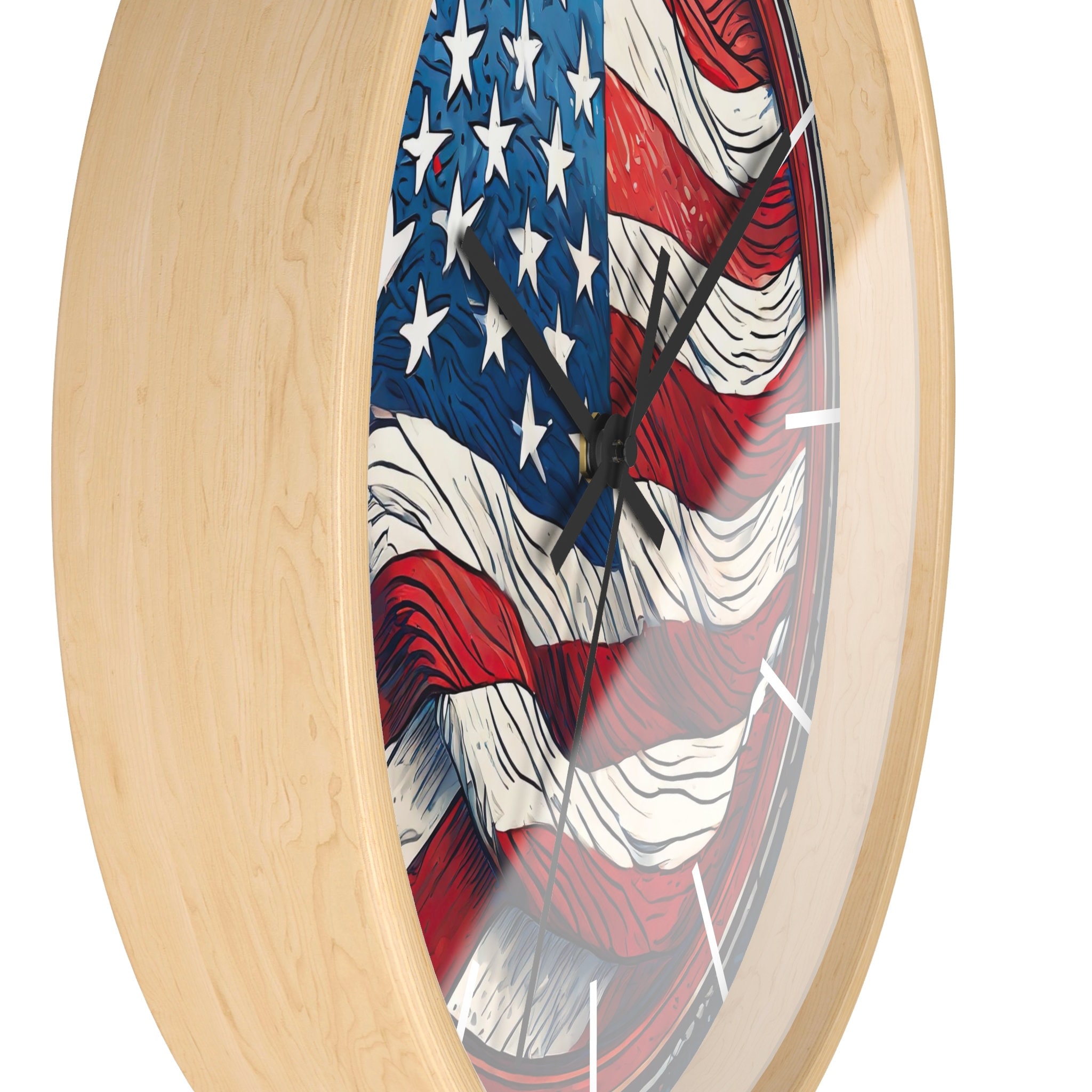 American Flag Wall Clock Patriotic Home Decor Gift 10, Patriotic Wall ...