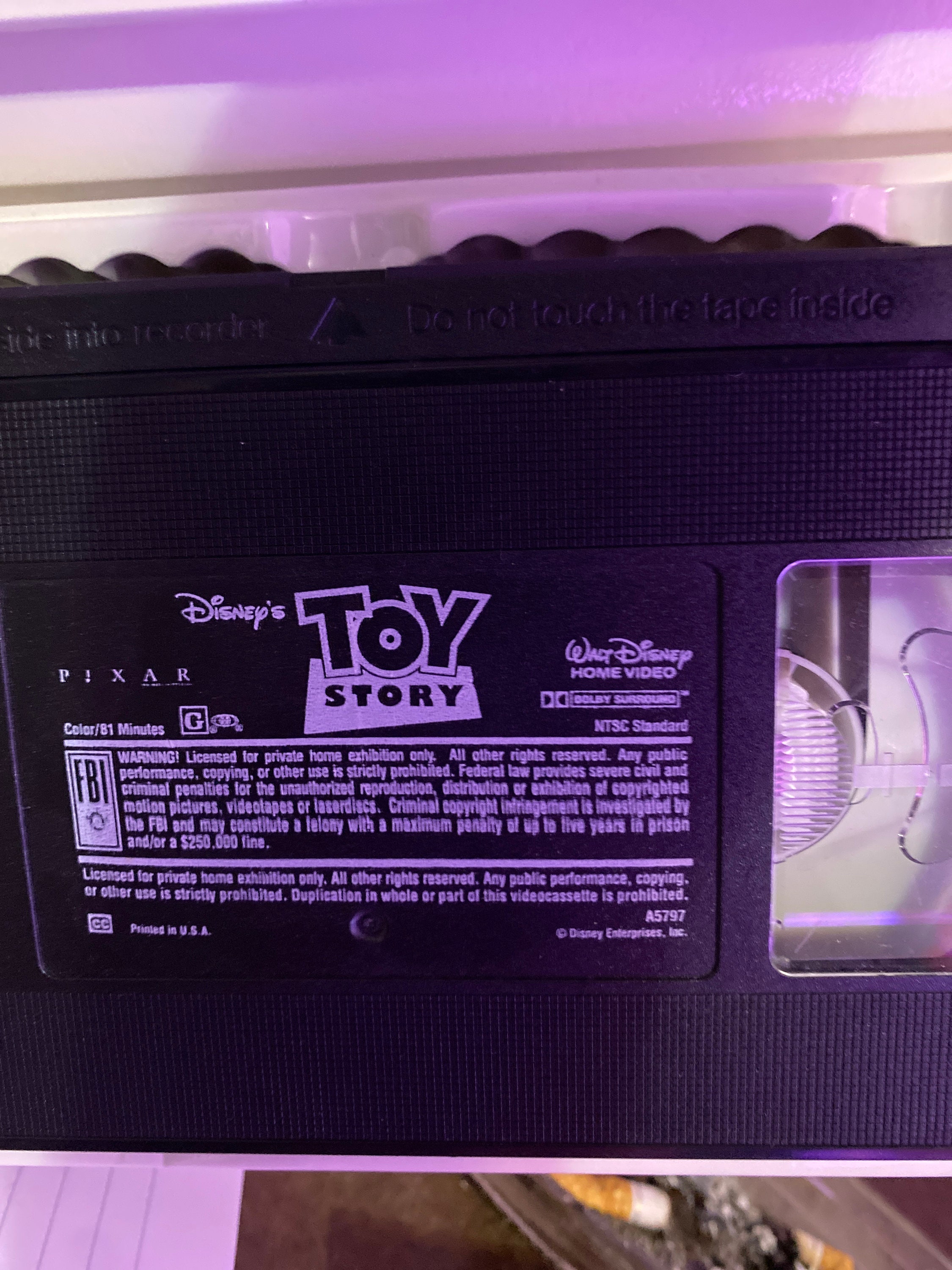 Disneys Toy Story VHS 2001 6703 Rare - Etsy