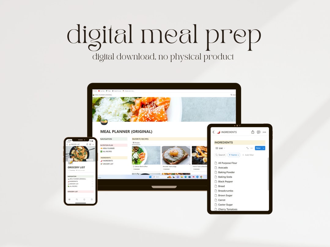 Meal Plan Template/weekly Meal Plan/digital Meal - Etsy