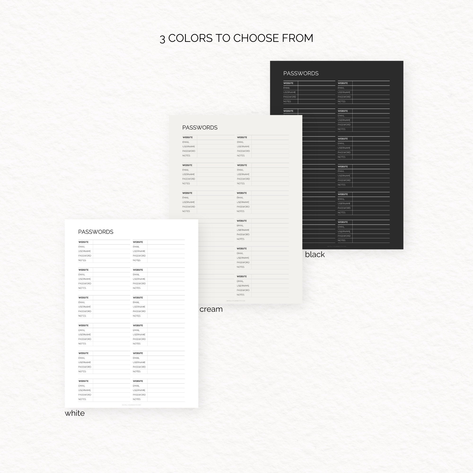 Password Tracker Printable Password Log Password Keeper Etsy