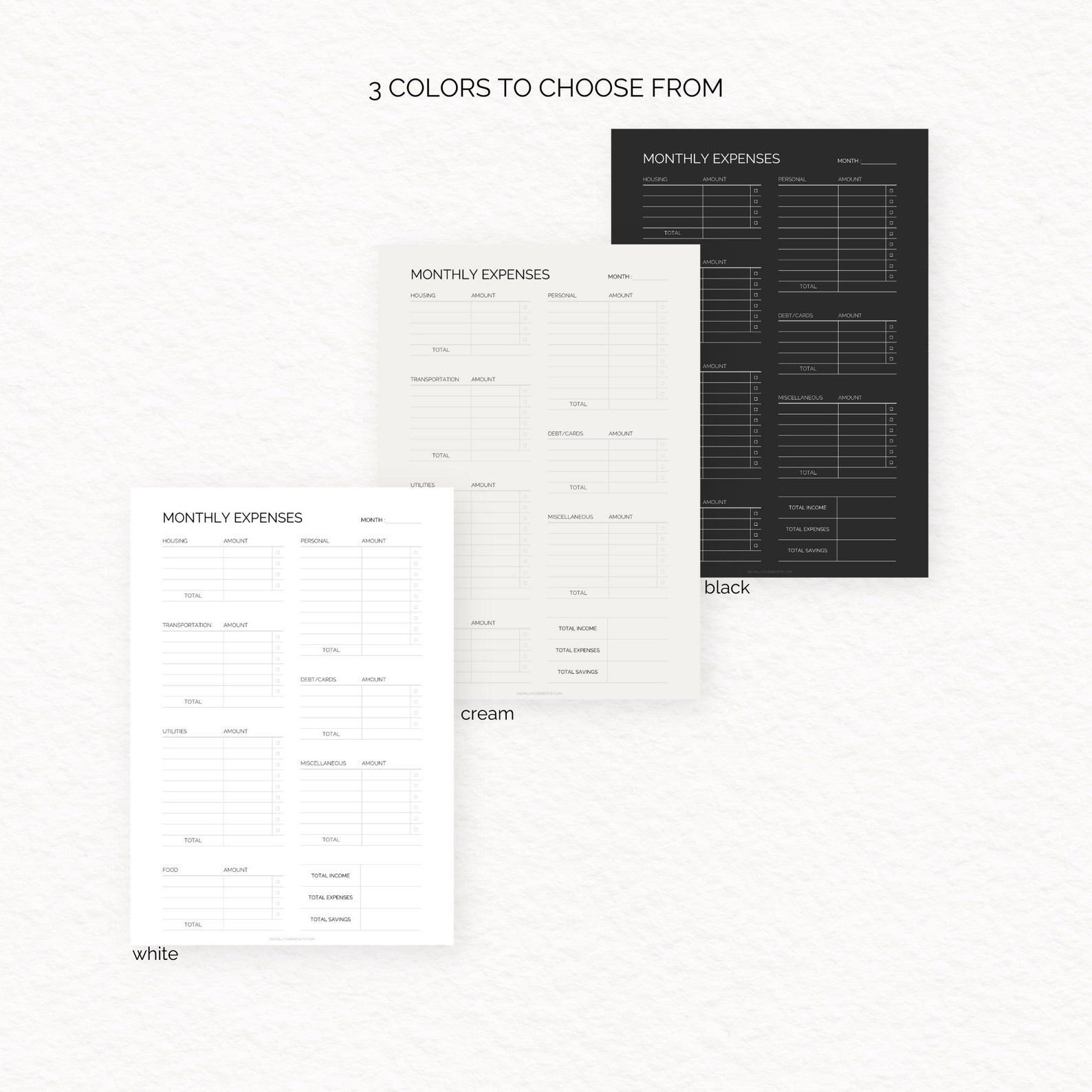 Monthly Budget Planner Printable Budget Overview Template - Etsy