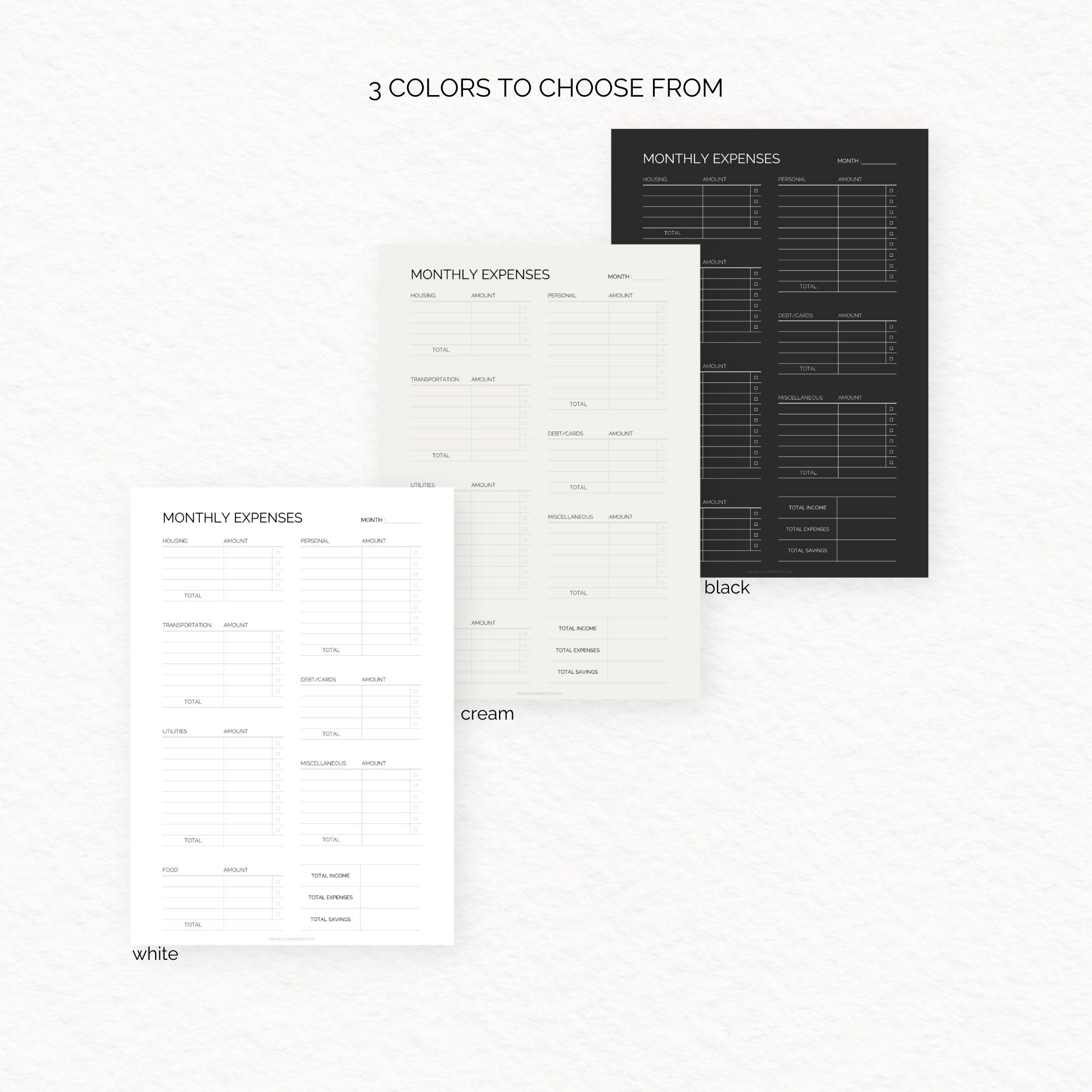 Monthly Budget Planner Printable Budget Overview Template - Etsy