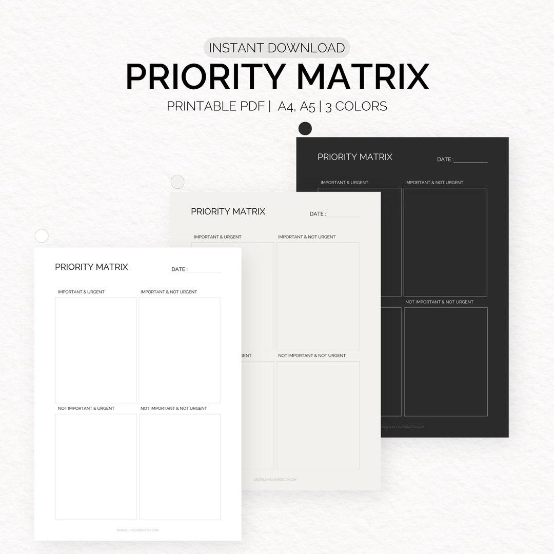 Matriz de prioridades imprimible Matriz de decisiones Matriz - Etsy México