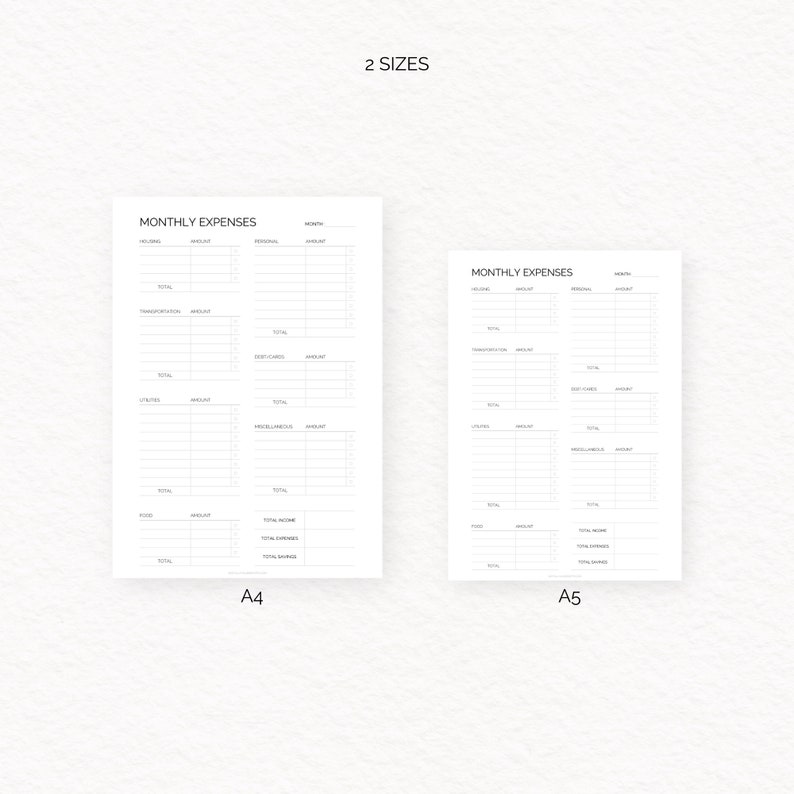 Monthly Budget Planner Printable Budget Overview Template - Etsy