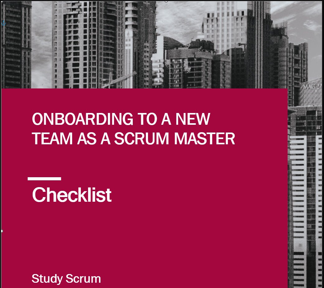 Checklist: Onboarding to a New Team as a Scrum Master - Etsy