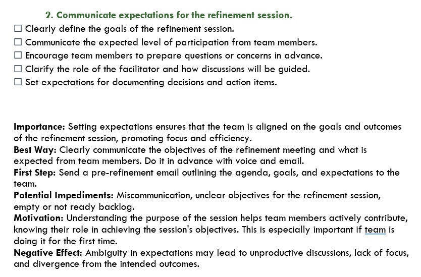Backlog Refinement Checklist - Guide for a Scrum Master - Etsy