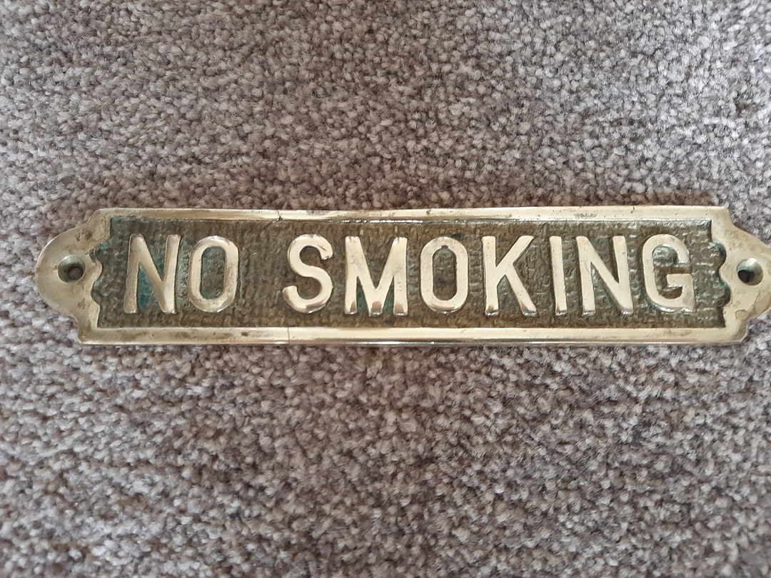 Brass No Smoking Sign - Etsy