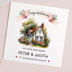 Personalised New Home Card – Custom Housewarming Card With Name ...