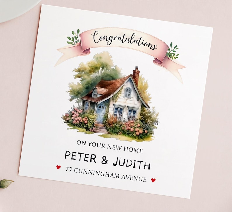 Personalised New Home Card – Custom Housewarming Card With Name ...