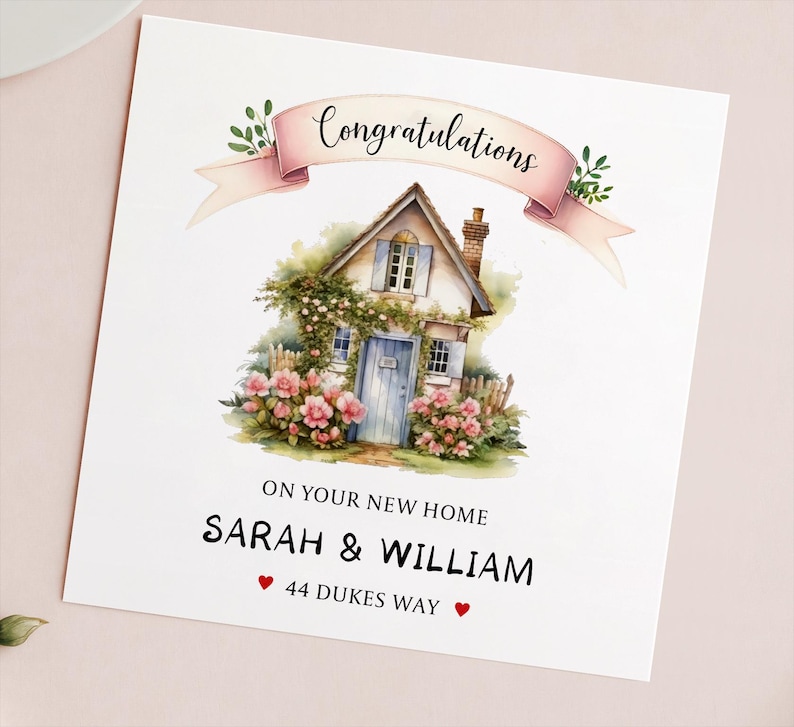 Personalised New Home Card – Custom Housewarming Card With Name ...
