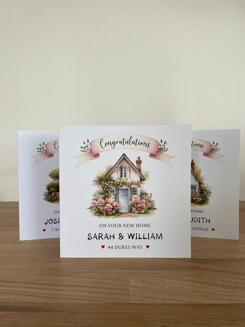 Personalised New Home Card – Custom Housewarming Card With Name ...