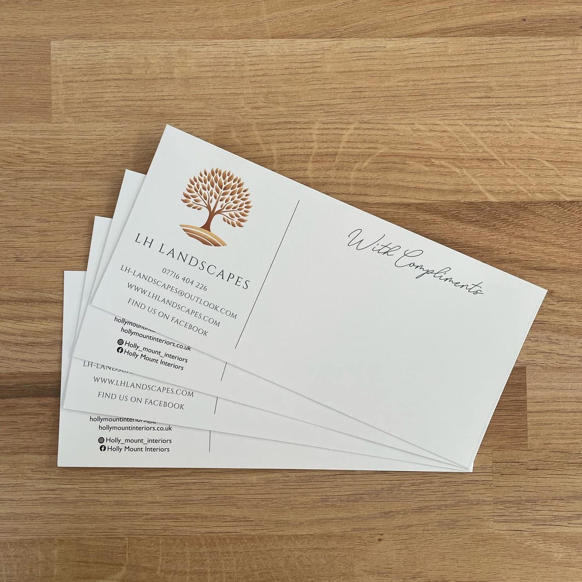 Personalised Compliment Slips – Custom Business Branding – DL Size 99x210mm – 100gsm Single ...