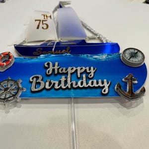 Personalized Boat Cake Topper for a Nautical Birthday, Nautical Party ...