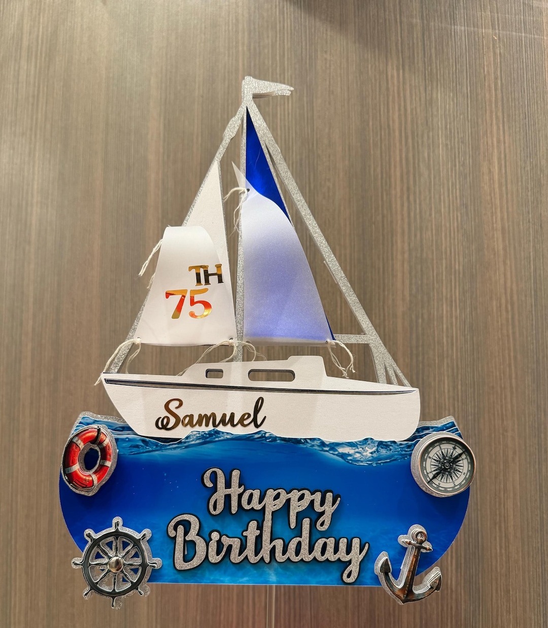 Personalized Boat Cake Topper for a Nautical Birthday, Nautical Party ...