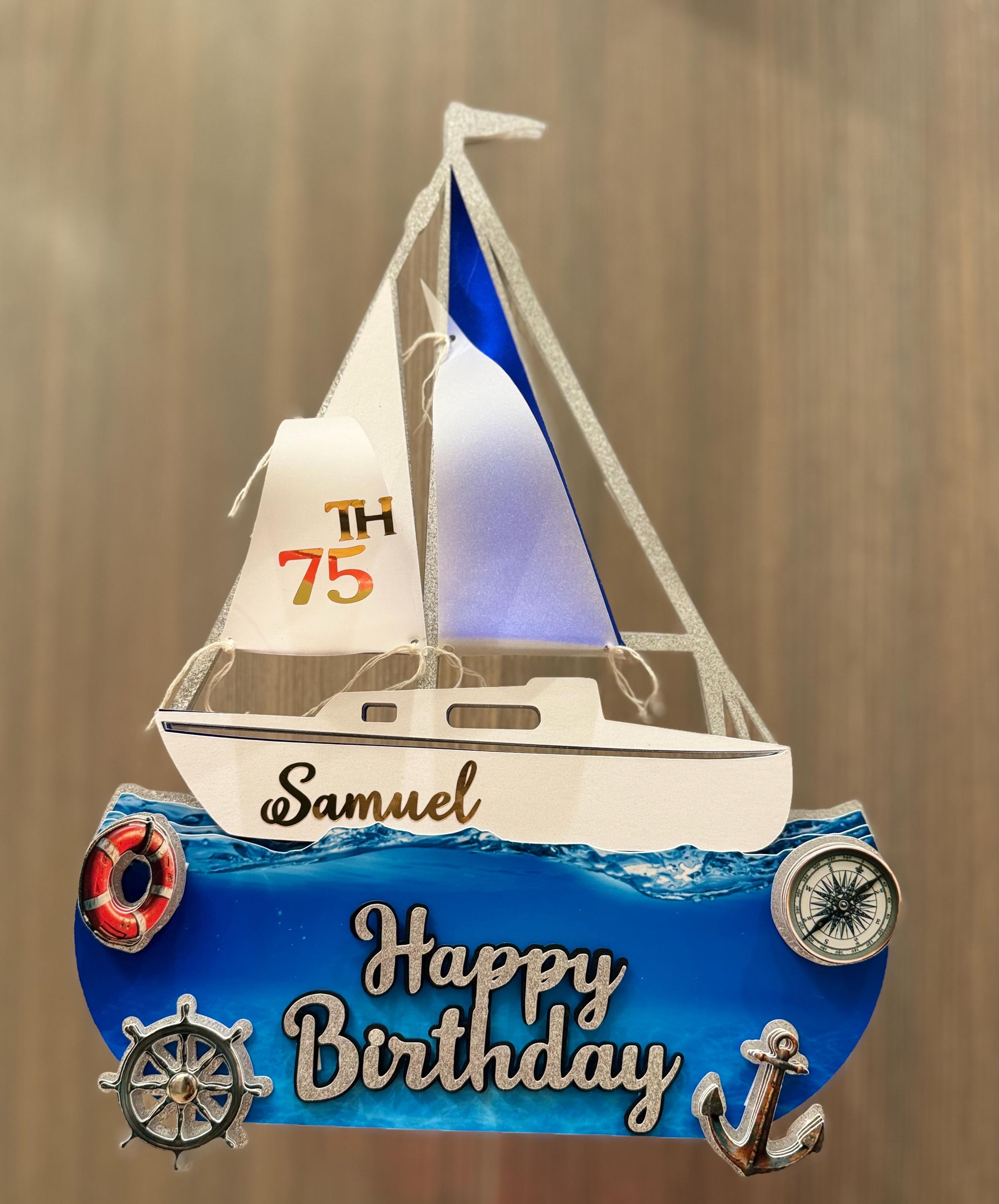 Personalized Boat Cake Topper for a Nautical Birthday, Nautical Party ...