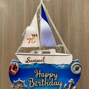 Personalized Boat Cake Topper for a Nautical Birthday, Nautical Party ...