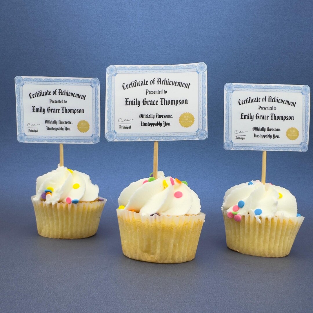 Diploma Cupcake Toppers for Graduation – Class of 2025 Party Decor ...