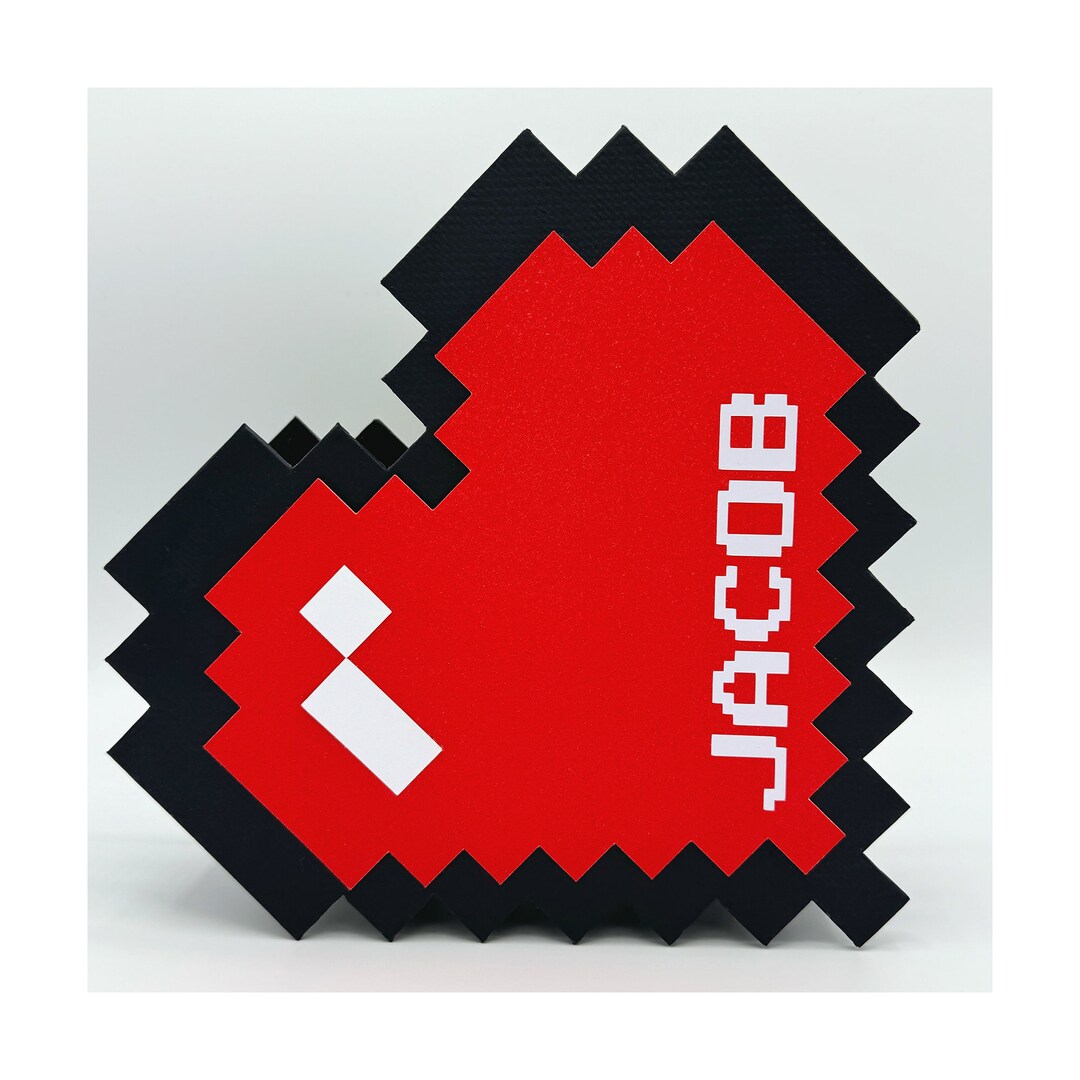 Personalized Luxury Red Pixelated Heart-shaped Box, Valentine's Day ...