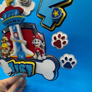 Customizable Glitter Puppy Paw Cake Topper, Paw-themed Party - Etsy
