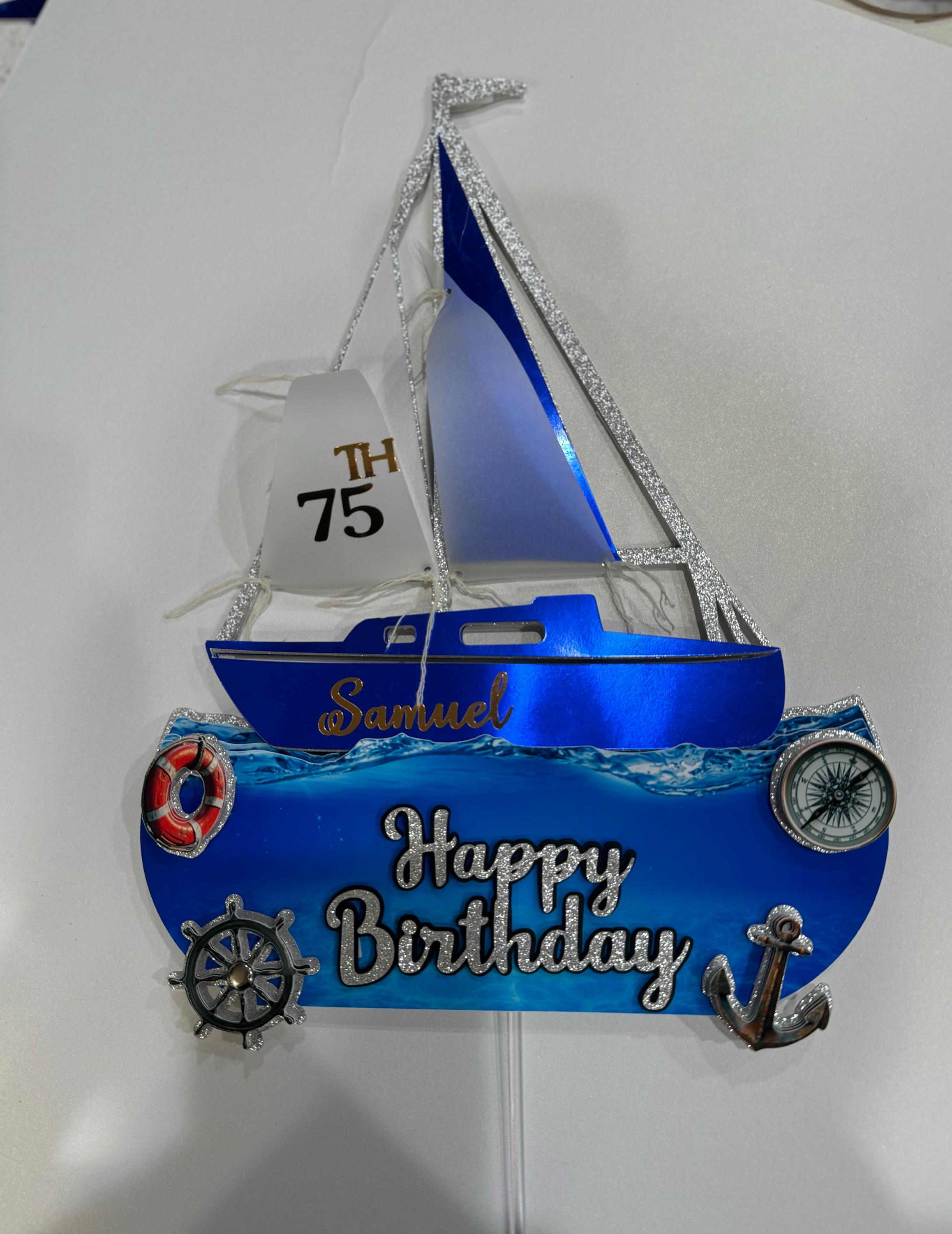 Personalized Boat Cake Topper for a Nautical Birthday, Nautical Party ...