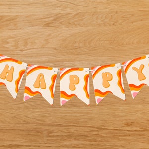 Groovy Personalizable Flower Power Banner - '60s '70s Theme Letters ...