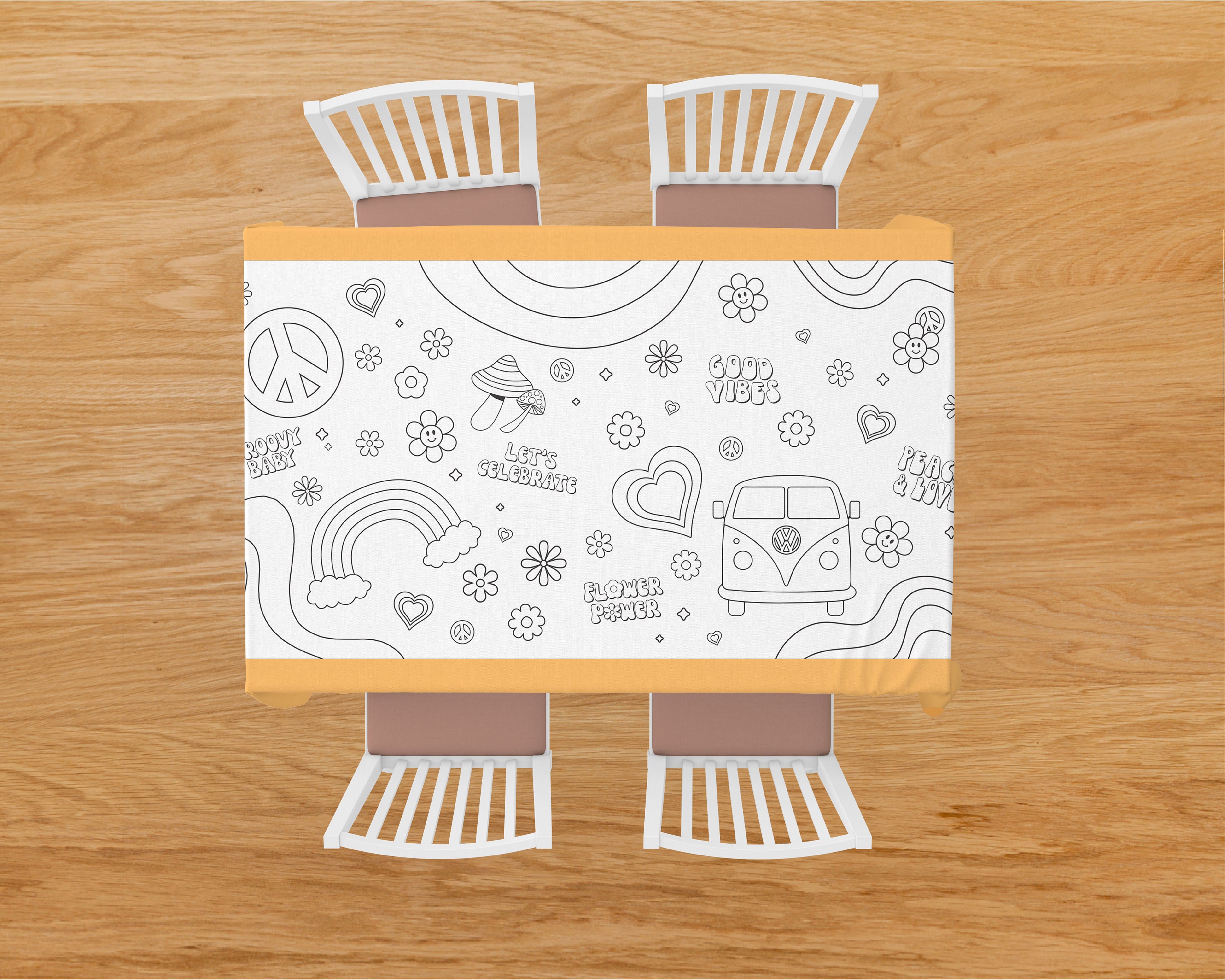 Groovy Personalizable Flower Power Banner - '60s '70s Theme Letters ...