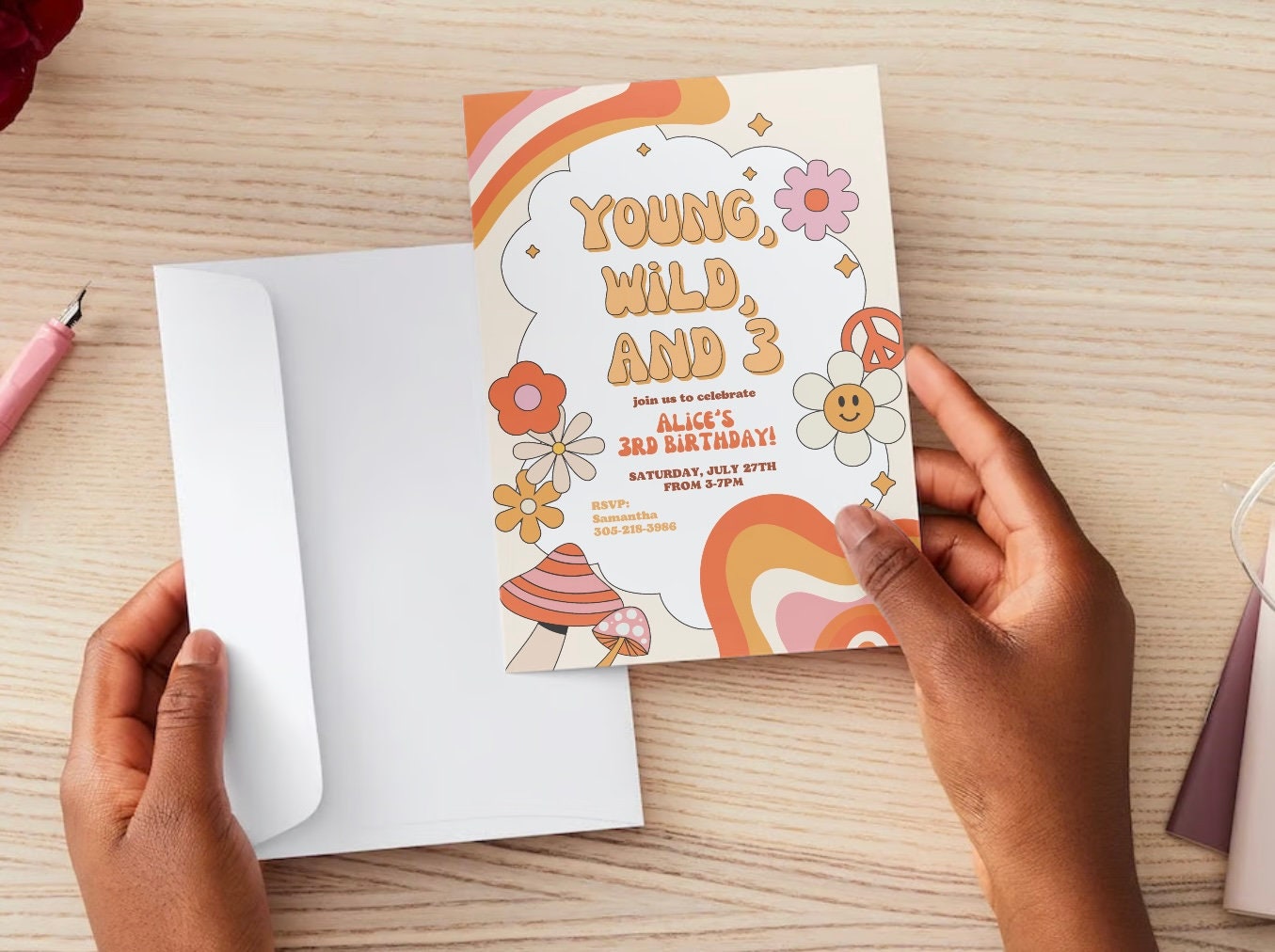 Groovy Personalizable Flower Power Banner - '60s '70s Theme Letters ...