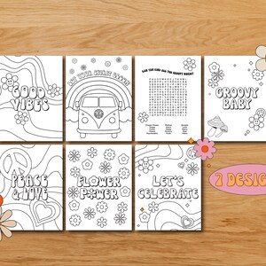 Flower Power Coloring Pages - Set of 7 Different Designs | 8.5"x11 ...