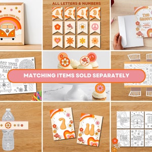 Editable Flower Power Birthday Invitation - One Groovy Baby Digital ...