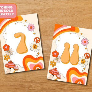 Printable Groovy '60s '70s Flower Power Cake Toppers - Retro Birthday ...