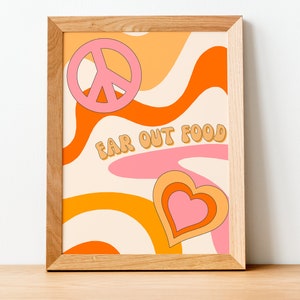 10 Pack Retro Table Signs - 8x10 Flower Power Collection | Printable ...