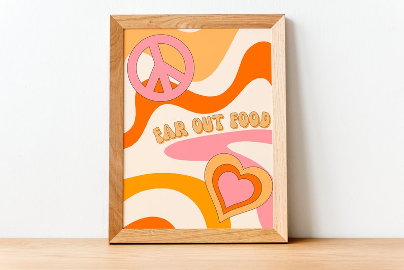 10 Pack Retro Table Signs - 8x10 Flower Power Collection | Printable ...