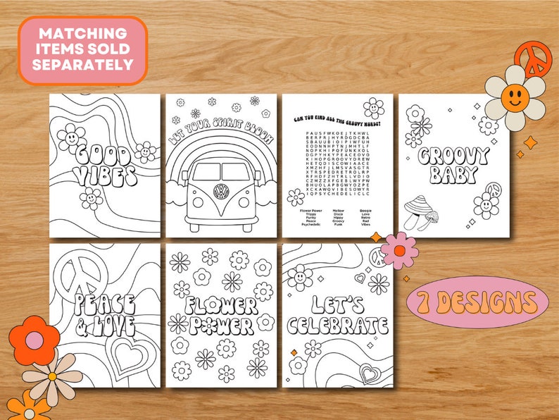 Printable Groovy '60s '70s Flower Power Cake Toppers - Retro Birthday ...