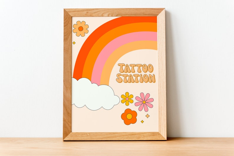 10 Pack Retro Table Signs - 8x10 Flower Power Collection | Printable ...