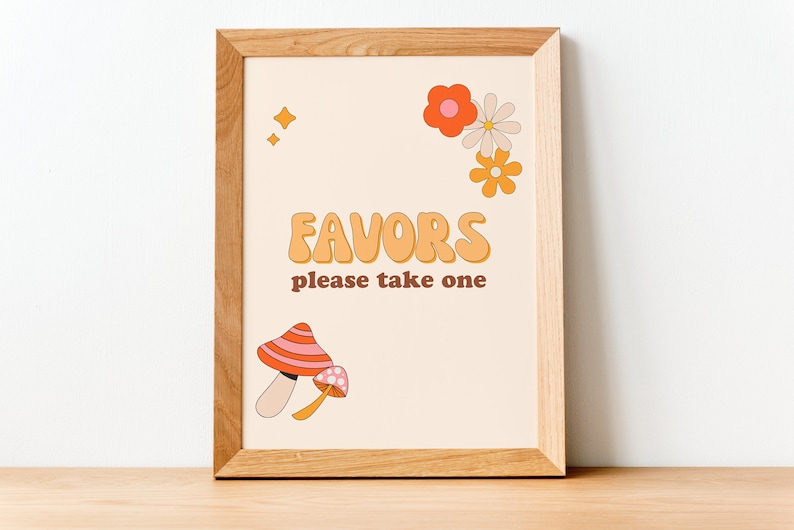 10 Pack Retro Table Signs - 8x10 Flower Power Collection | Printable ...