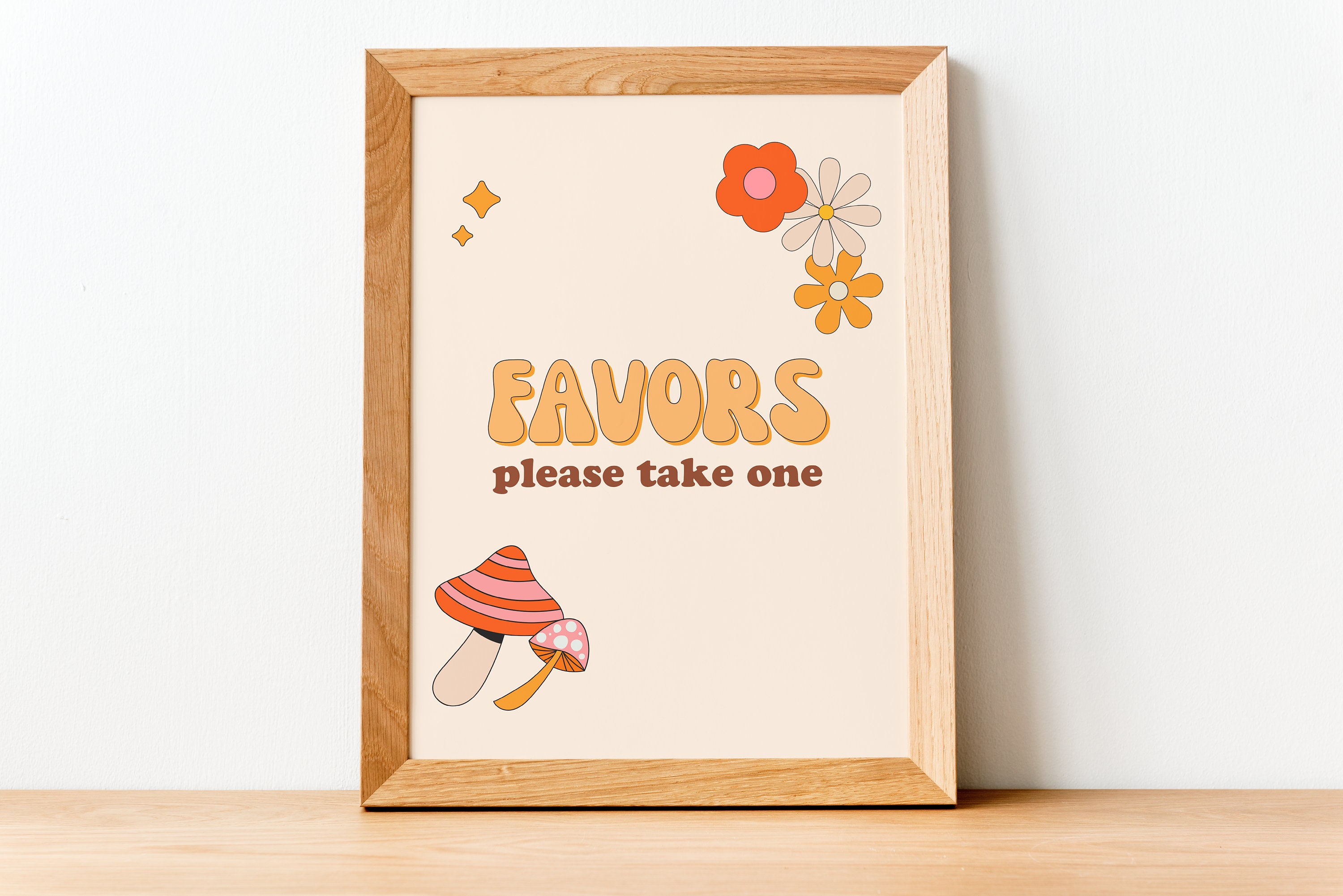 10 Pack Retro Table Signs - 8x10 Flower Power Collection | Printable ...