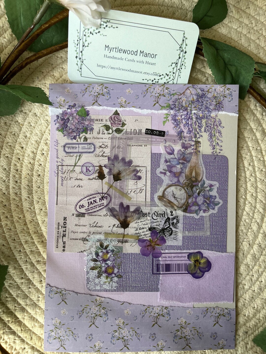 V is for Violet Handmade Card - Etsy