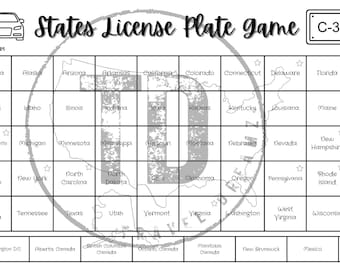 Road Trip License Plate Game, Printable Road Trip Game, Road Trip ...