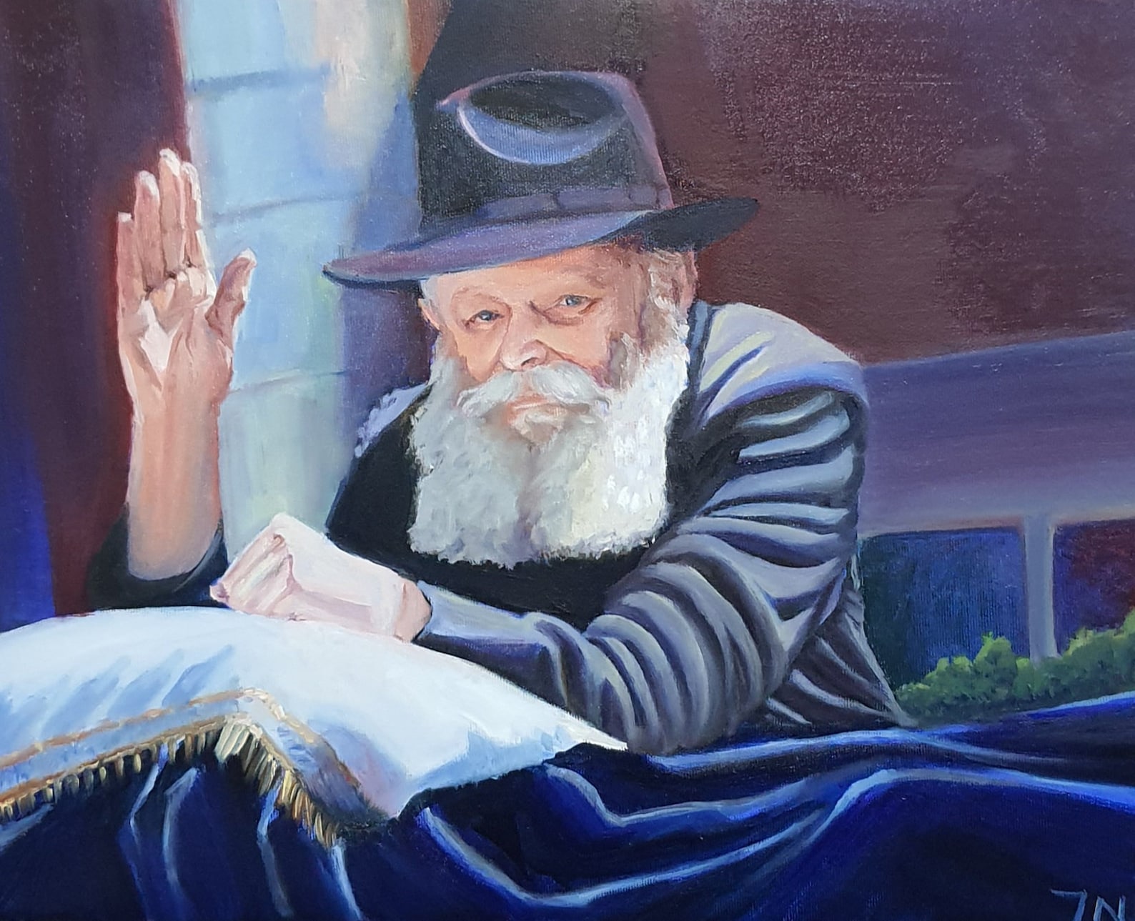 Lubavitcher Rebbe of Chabad Waving Hand in Lag Ba'omer Parade Original ...