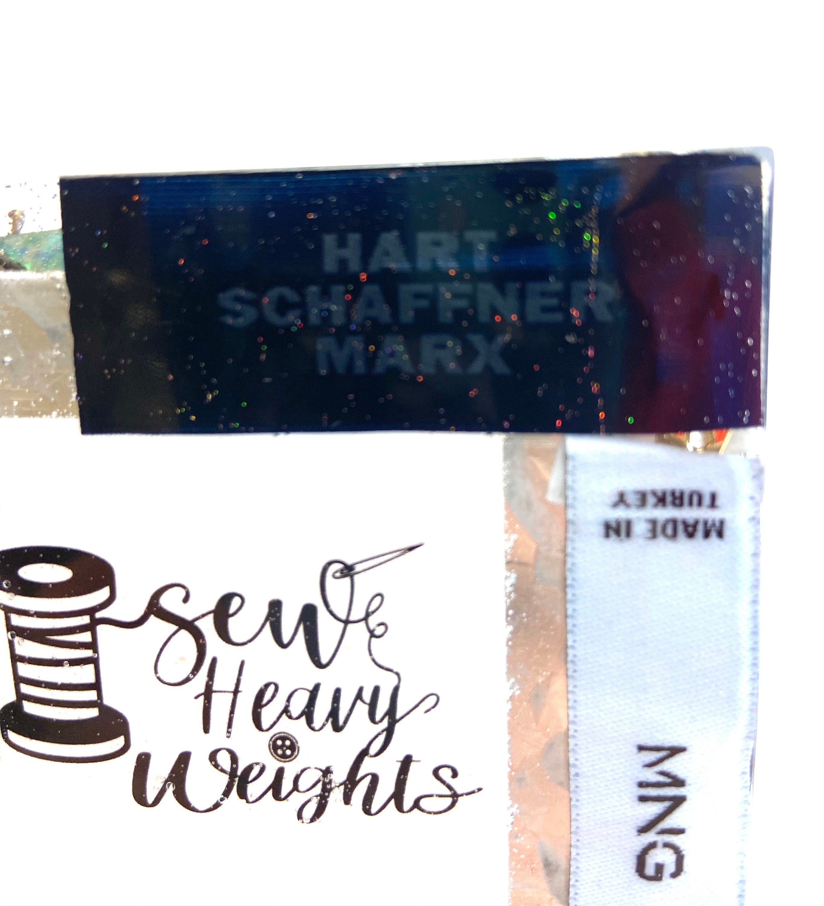 Vintage Thread Spool With Clothing Labels - 3.5" Square Handled Weight ...