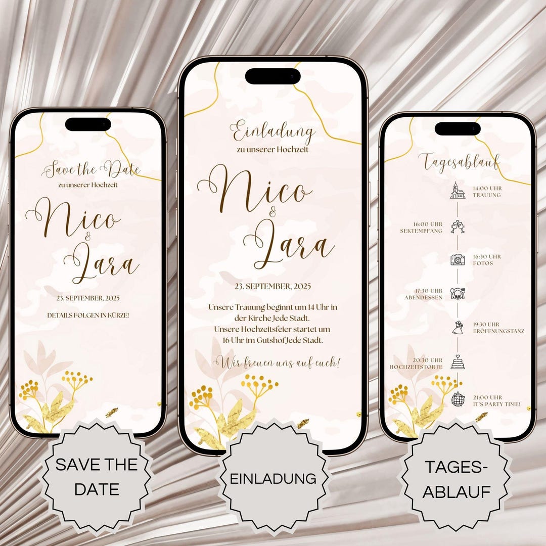 Digital Wedding Invitation Canva, Personalized Wedding Invitation ...