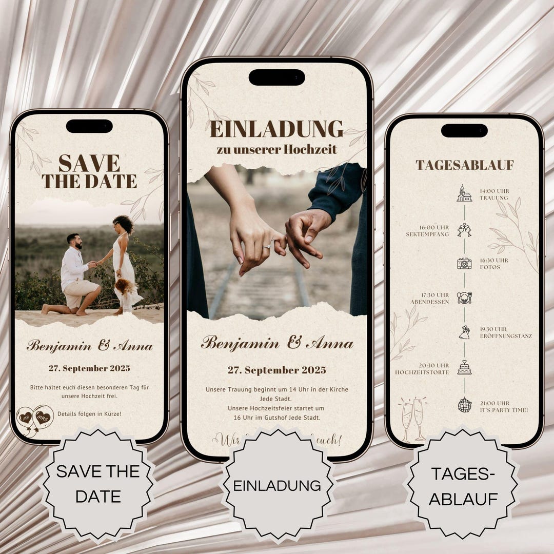 Digital Wedding Invitation Canva, Personalized Wedding Invitation ...