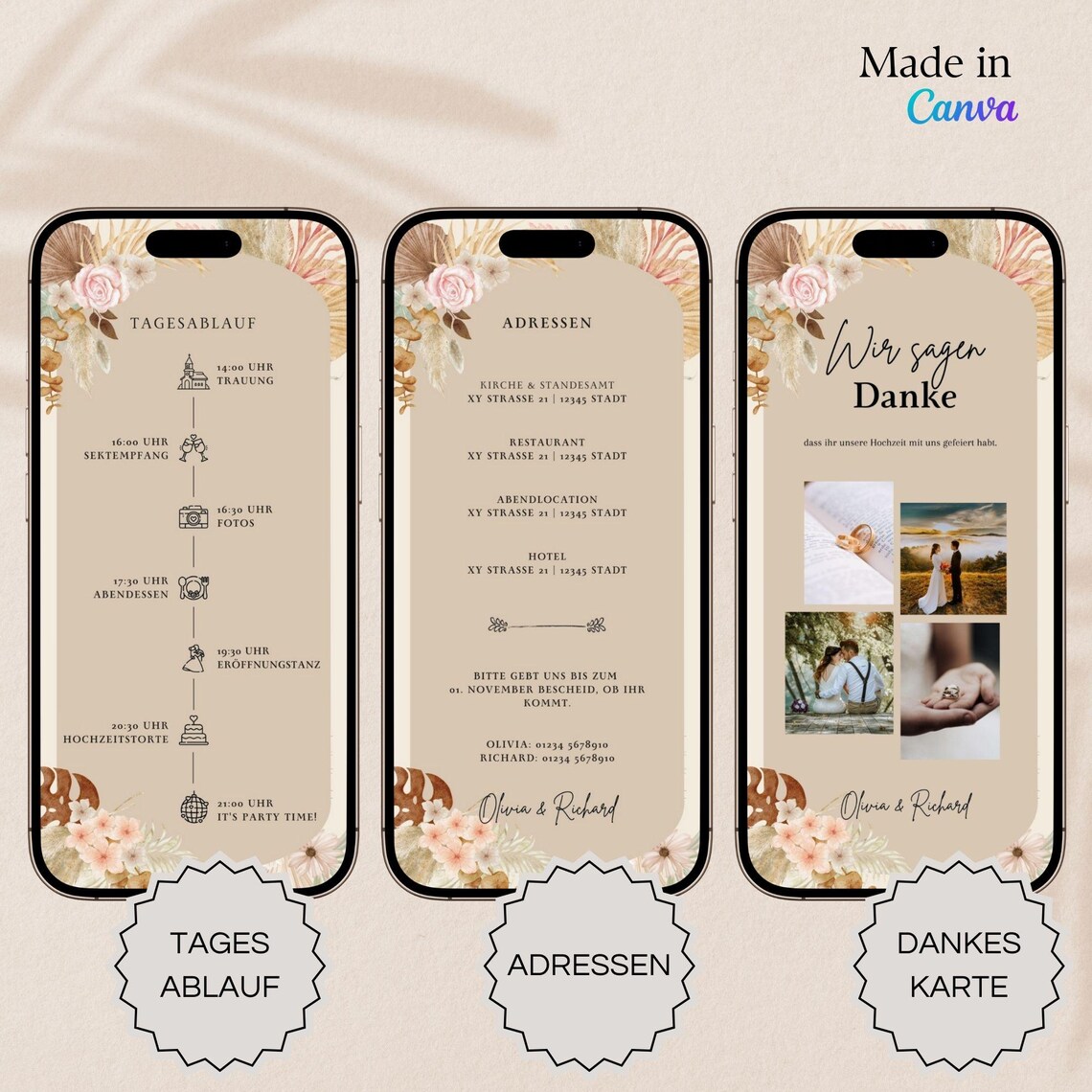 Boho Digital Wedding Invitation, Personalized Wedding Invitation ...
