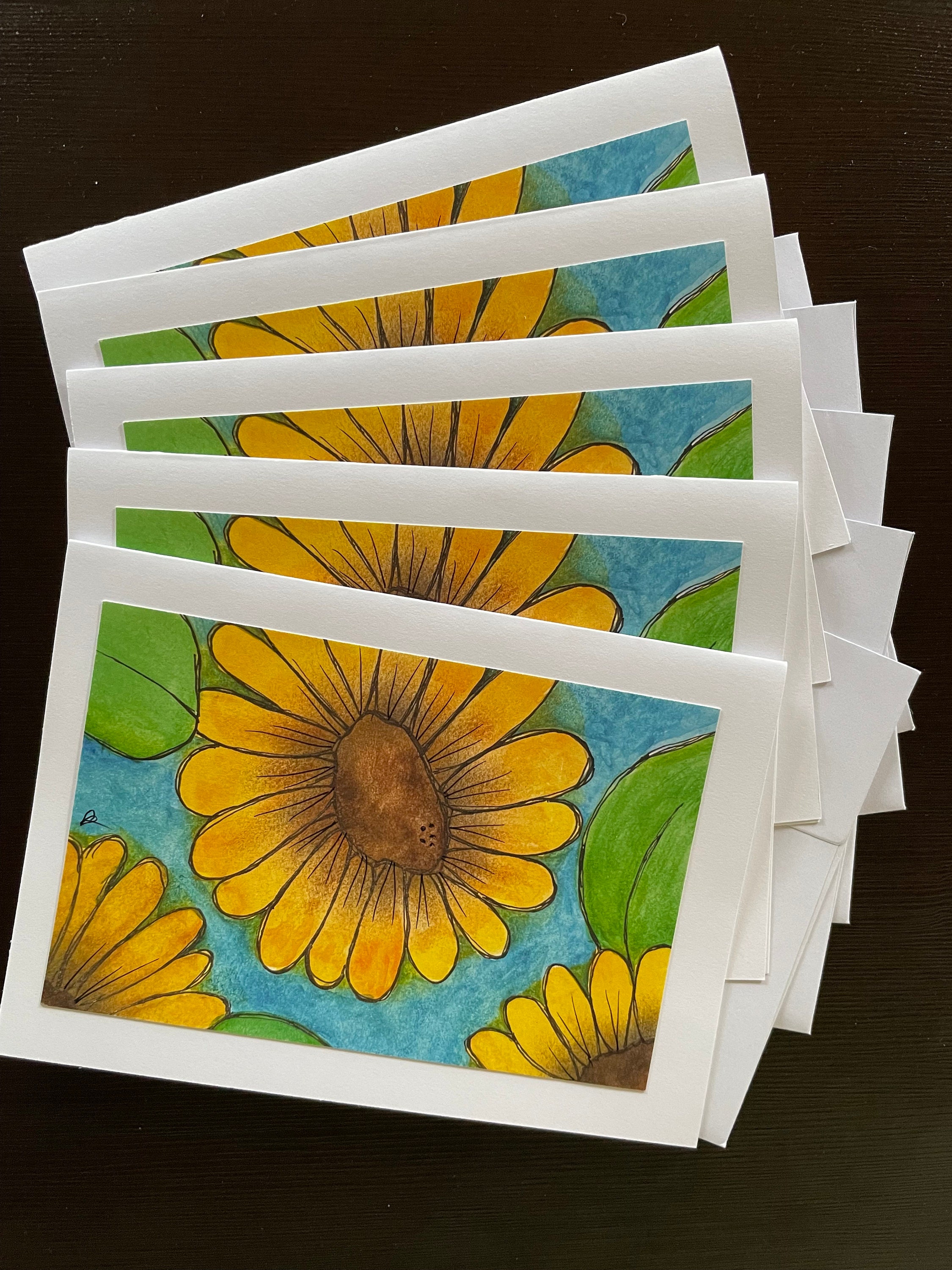Hand Painted Cards Watercolor, Flower Notecards, Original Art Print ...