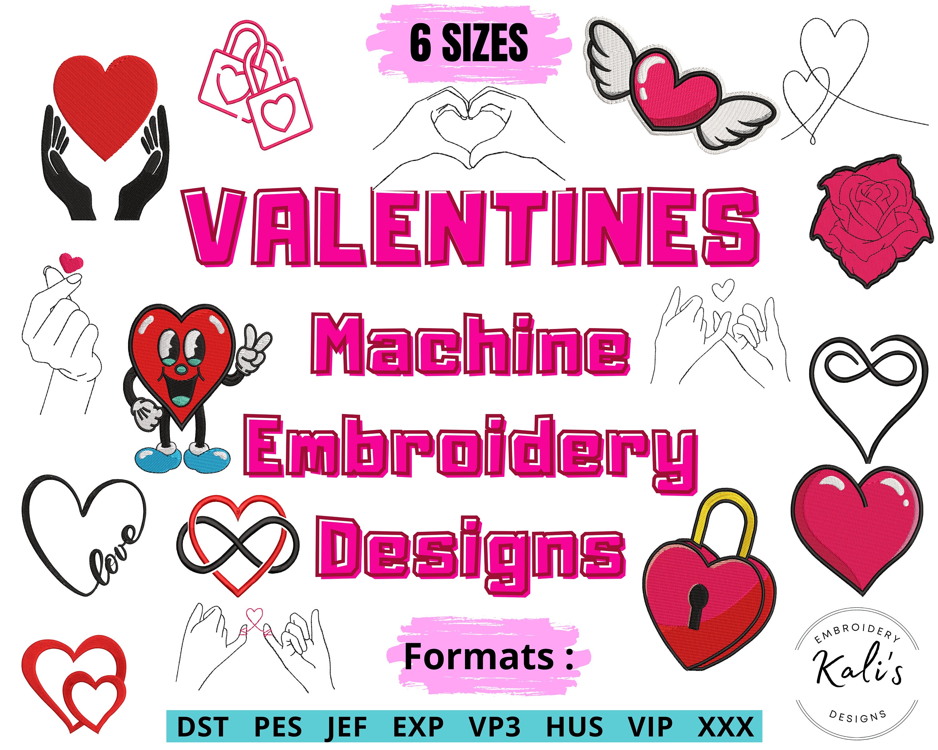 VALENTINES Machine Embroidery Designs Bundle I Embroidery Files I ...