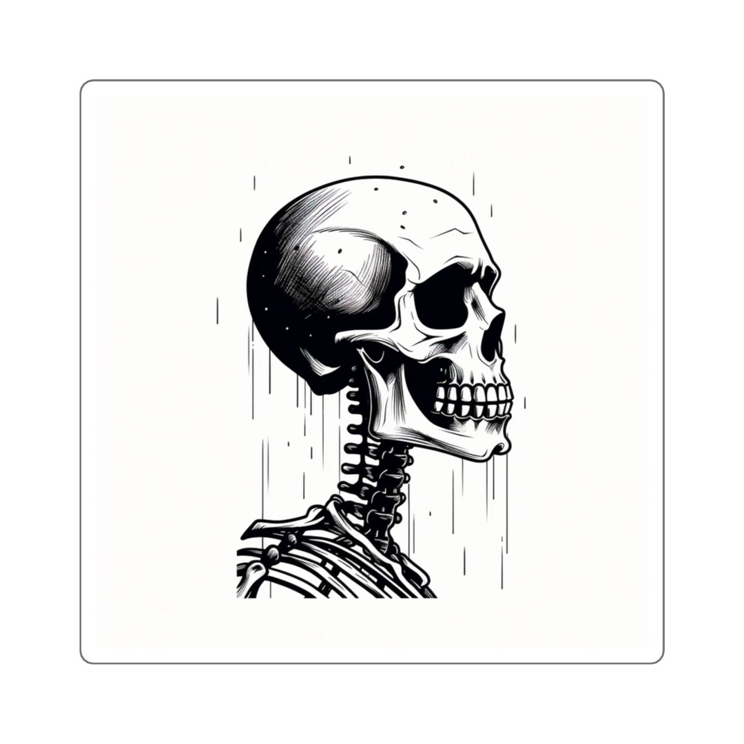 Skeleton Square Sticker for Laptop - Etsy