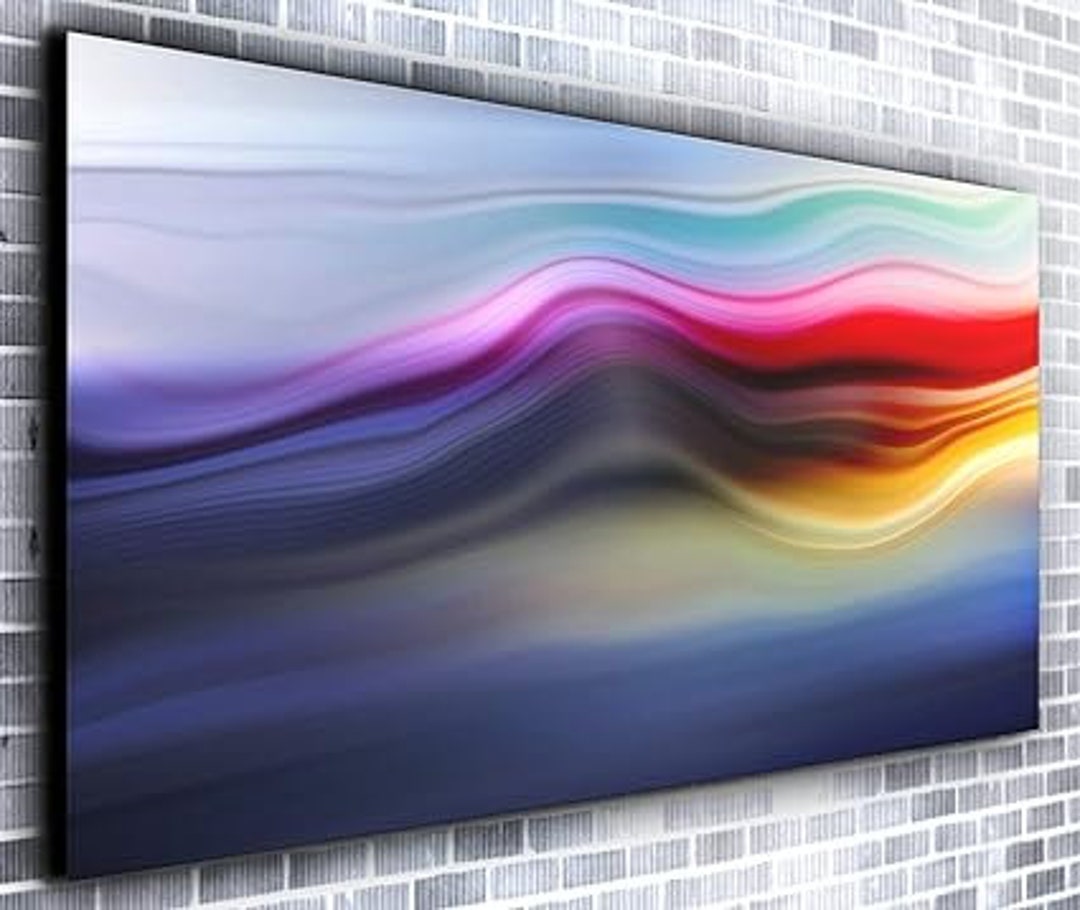 Abstract Colour Lines Wall Décor Panoramic Canvas Wall Art Print Framed ...