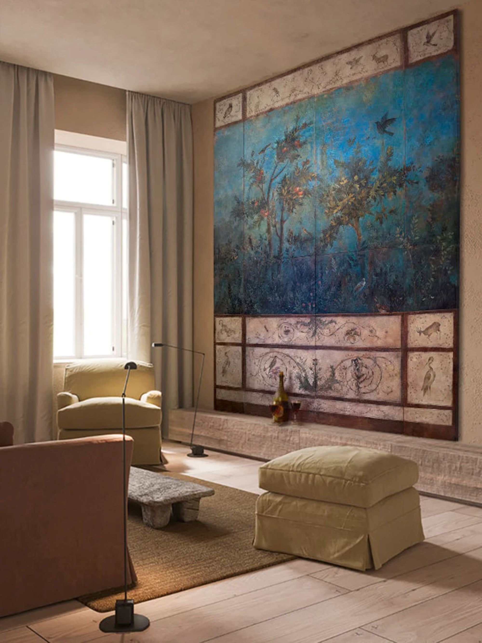 Ancient Roman Fresco, Pompeii, Rome, Original Art, Paradise Garden ...